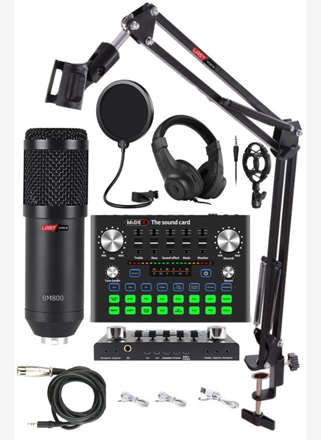 Lastvoice Bm800 Live Plus Head Set Efektli Ses Kartı Mikrofon Kulaklık ...