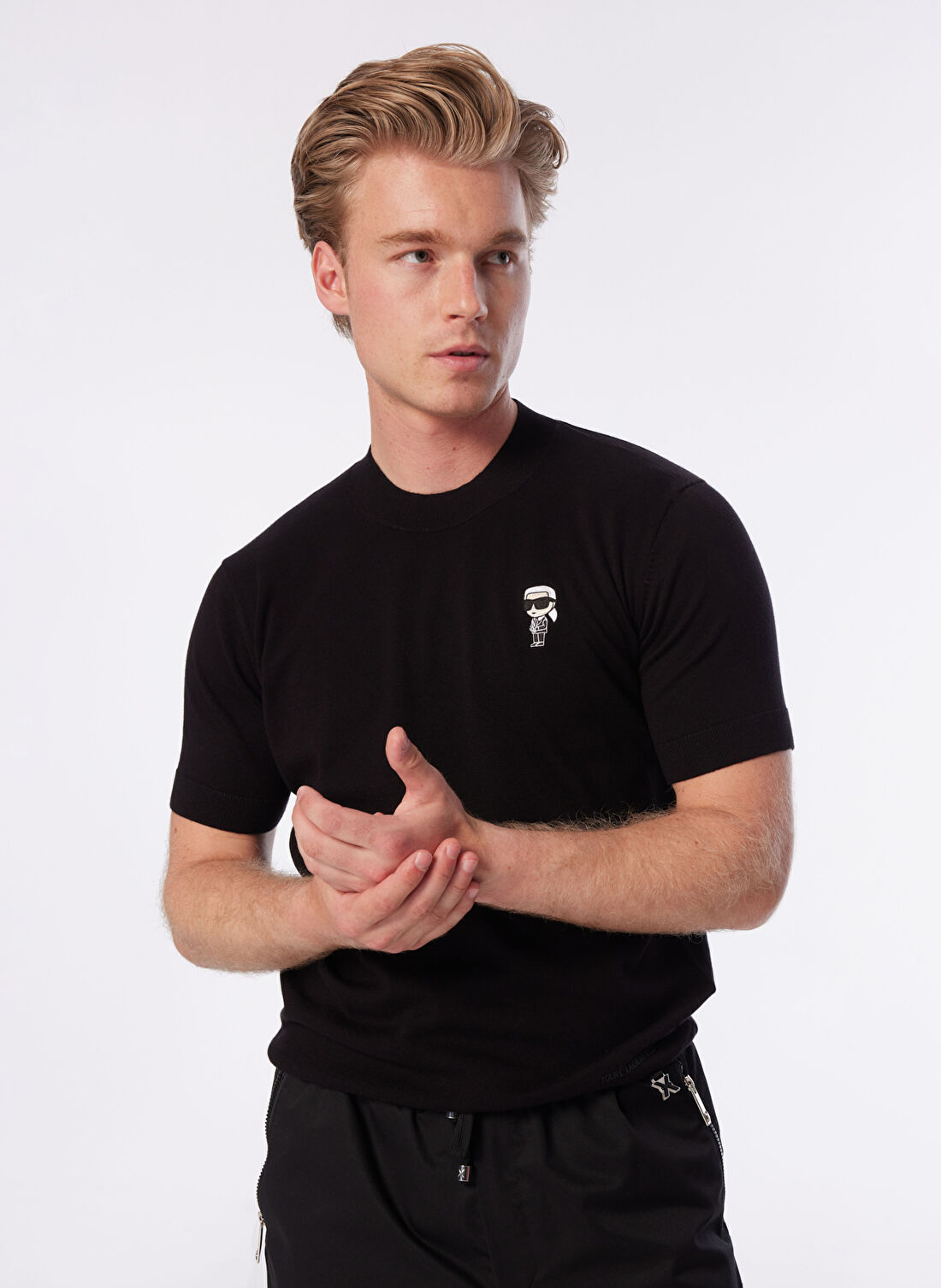 Karl Lagerfeld Bisiklet Yaka Siyah Erkek T-Shirt 655007542398 ...