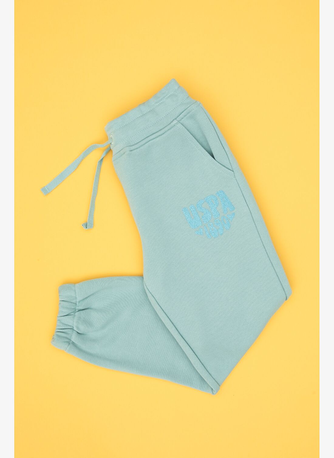 U.S. Polo Assn. Kız Çocuk Mint Simli Baskı Detaylı Jogger Eşofman Altı ...