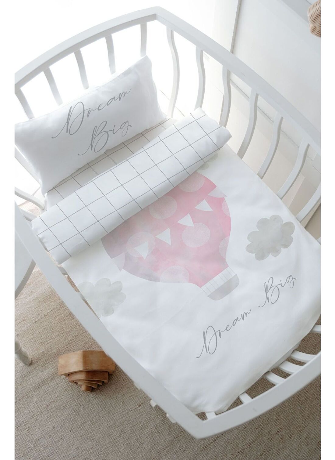 Anne Yanı Beşik Nevresim Takımı (60X100) - Pure Baby Serisi - Bulutlu ...