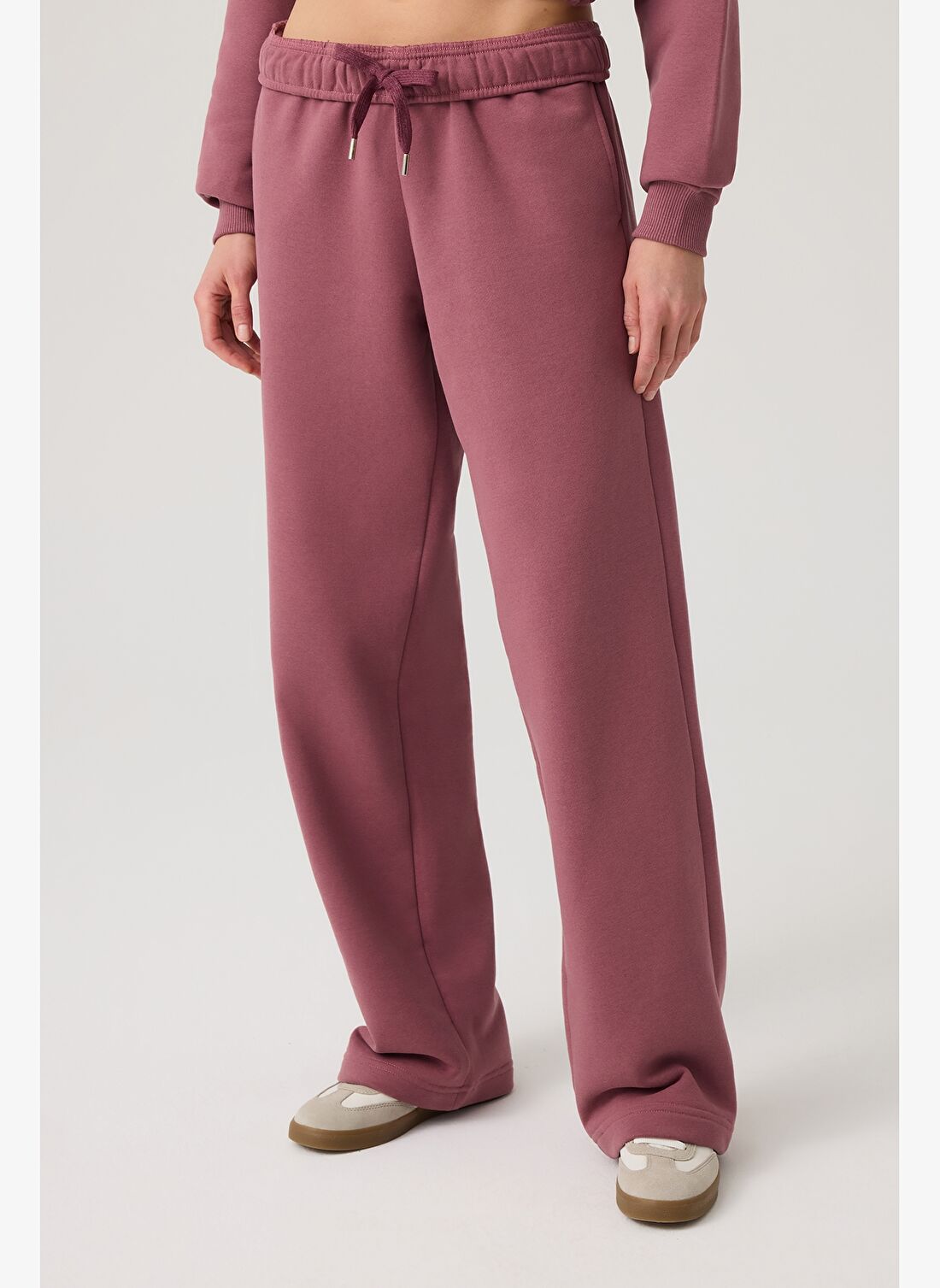 Los Ojos Bordo Geniş Kalıp Geniş Paça Eşofman Altı Straight Leg ...