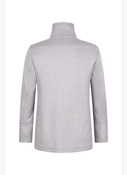 Gri Slim Fit Kruvaze Yünlü Kaşe Kaban - 15797373 | Boyner