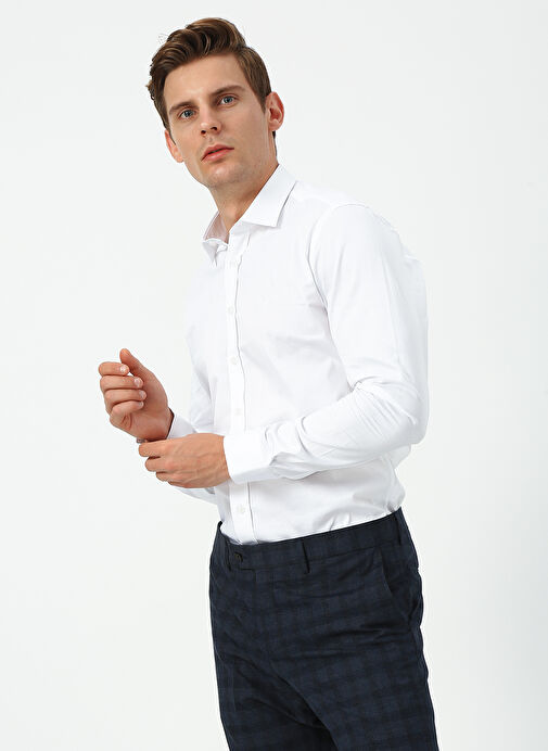 Beymen Business Uzun Kollı Slim Fit Beyaz Erkek Gömlek - 859413 | Boyner