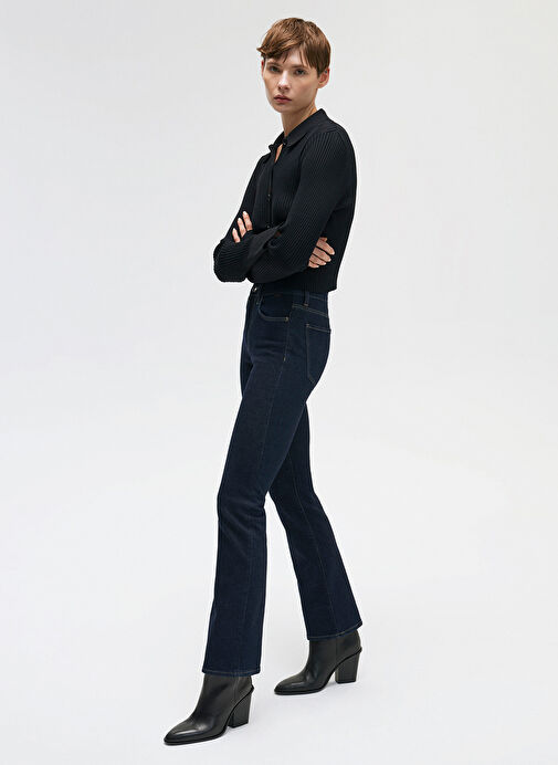 Maria Deep Rinse Prem Yüksek Bel İspanyol Paça Regular Fit Kadın Denim ...