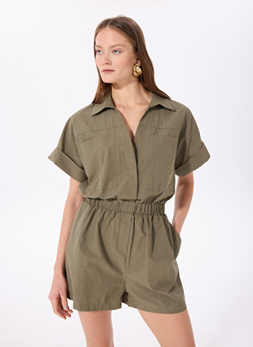 Fabrika Haki Kadın Basic Tulum Londa - 1411041 | Boyner