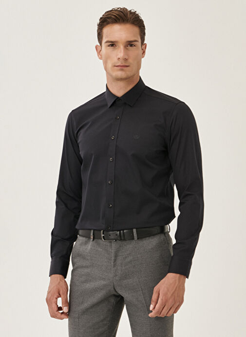 Beymen Business Siyah Erkek Klasik Gömlek Slim Fit Düz Gömlek - 1358712 ...