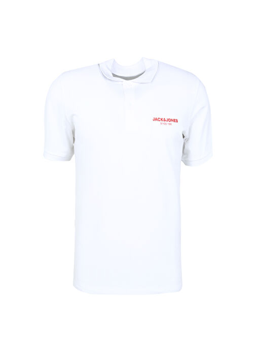 Jack & Jones Polo Yaka Düz Beyaz Erkek T-Shirt 12238848_Jcosnorkle Polo ...