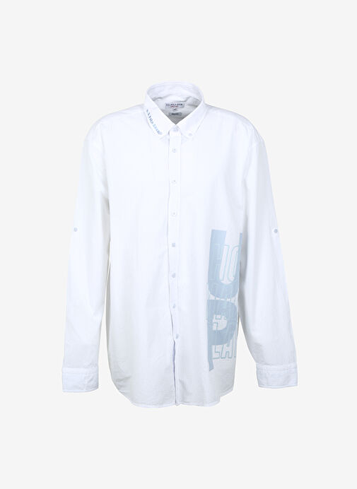 U.S. Polo Assn. Regular Fit Düğmeli Yaka Beyaz Erkek Gömlek Tinor ...