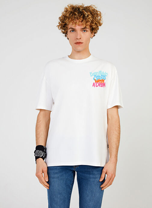 The Crow Bisiklet Yaka Baskılı Beyaz Erkek T-Shirt Tc 9024 - 1506046 ...