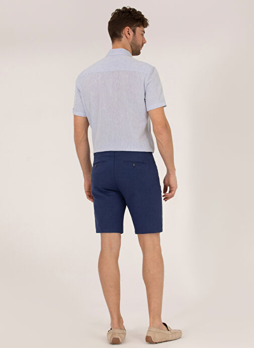 Pierre Cardin Normal Bel Slim Fit İndigo Erkek Bermuda Şort Davel ...