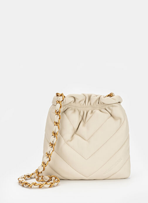 Les Visionnaires Bej Kadın Deri Omuz Çantası Lilouquilting11002 ...