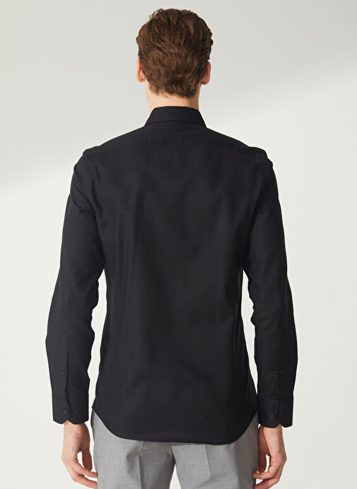 Beymen Business Slim Fit Düğmeli Yaka Siyah Erkek Gömlek 4B2000000051 ...