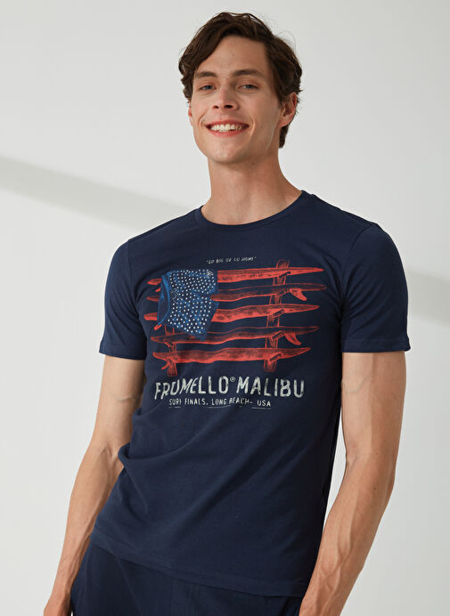 Fred Mello Bisiklet Yaka Mavi Erkek T-Shirt Fm23s22tgblue - 1666822 ...
