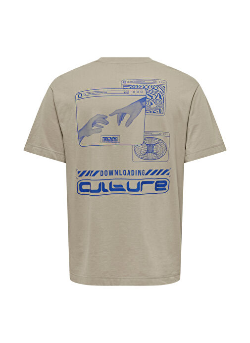 Only & Sons O Yaka Baskılı Haki Erkek T-Shirt Onsanir Rlx Ss Tee ...