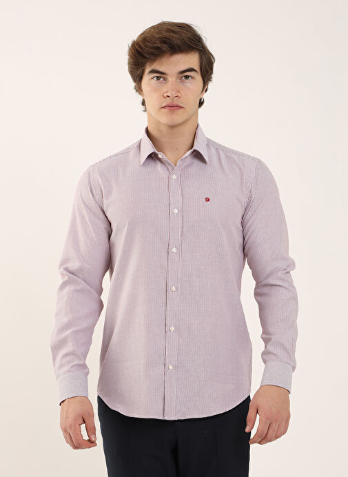 Dufy Slim Fit Gömlek Yaka Bordo Erkek Gömlek Du1234013014 - 1744775 ...