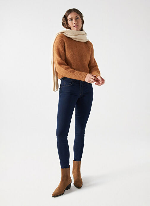 Salsa Jeans Koyu Mavi Kadın Orta Bel Skinny Fit Denim Pantolon 21001382 ...