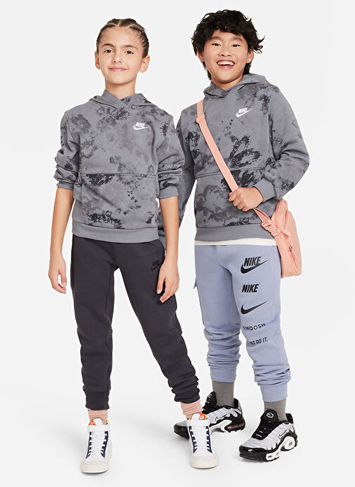 Nike Desenli Erkek Gri Sweatshırt Fn8737-084-K Nsw Club Ft Hdy Wash A ...