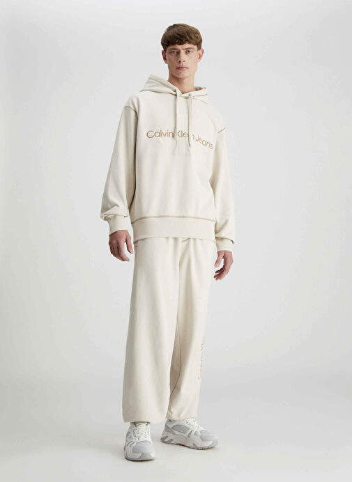 Calvin Klein Jeans Kapüşon Yaka Beyaz Erkek Sweatshırt J30j324623ybi ...