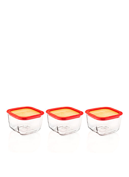 Bambum Trios - 3'Lü Sızdırmaz Kapaklı Kahvaltılık Küçük Kırmızı ...