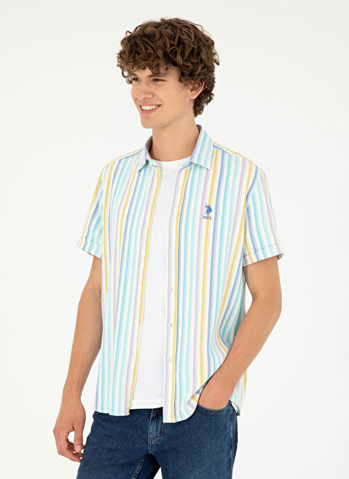 U.S. Polo Assn. Koyu Mavi Erkek Düğmeli Regular Fit Gömlek Bobby ...