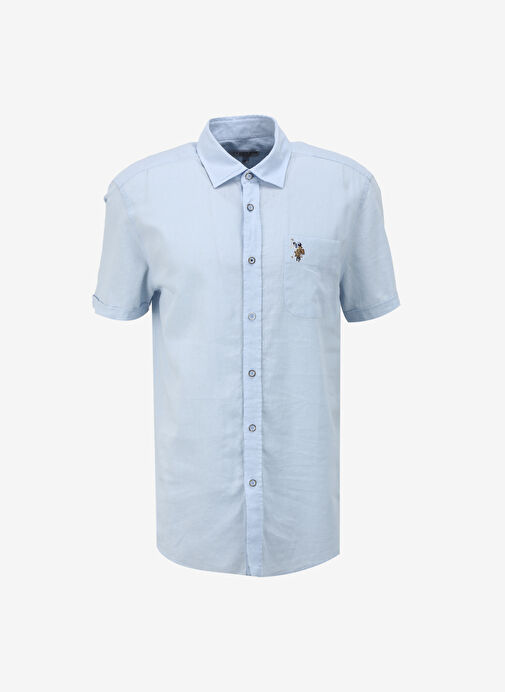 U.S. Polo Assn. Açık Mavi Erkek Düğmeli Comfort Fit Gömlek Elfy024y ...