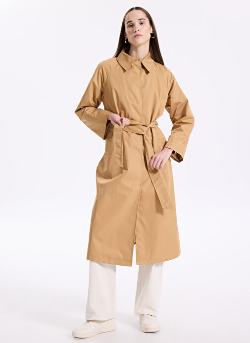 Fabrika Deve Tüyü Kadın Geniş Fit Düz Pardösü F4wl-Trc0736 - 15300681 ...