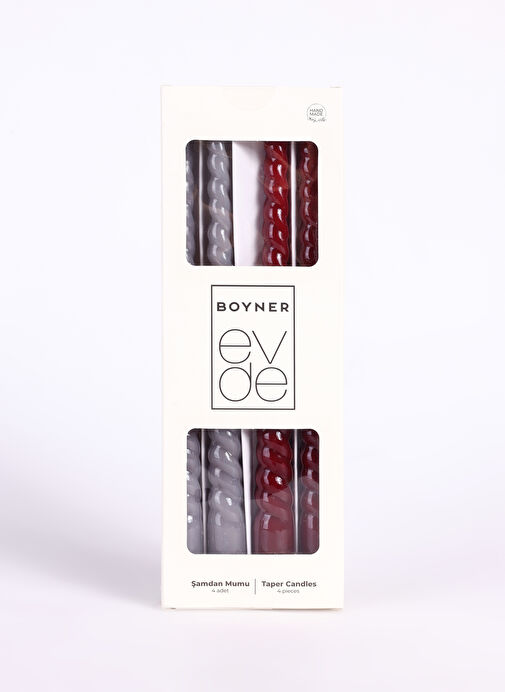 Boyner Evde Çok Renkli Şamdan Mum 4'Lü İnce Burgu Parlak Şamdan Mum 1 ...