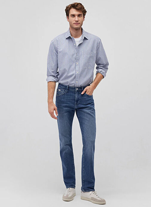 Martin Regular Straight Fit Premium Blue Gölgeli Koyu Mavi Erkek Jean ...
