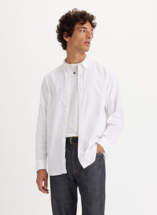 Levis Beyaz Erkek Gömlek Normal Düz Gömlek A7210-0000_Authentic Button Down Br - 15328259 | Boyner
