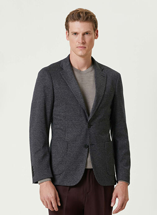 Network Lacivert Erkek Mono Slim Fit Desenli Ceket 1093108 - 15222578 ...