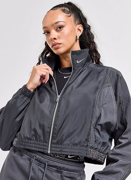 Nike Hv6523-060 W Nsw Jkt Wvn Street Gls Antrasit Oversize Zip Ceket ...