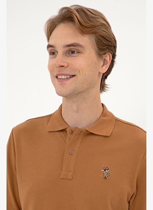 U.S. Polo Assn. Erkek Regular Fit Polo Yaka Camel Basic Sweatshirt ...