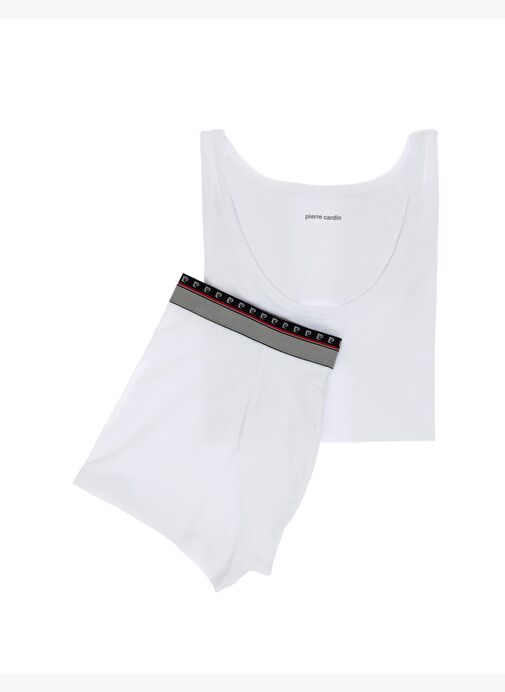 Beyaz Pamuklu Atlet Boxer Set - 15526191 | Boyner