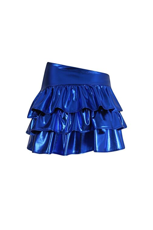 Dolce Fırfırlı Parlak Saks Mavi Renk Şort Etek - 15300016 | Boyner