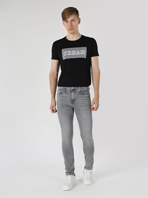 035 Ryan Süper Slim Fit Yüksek Bel Dar Paça Gri Erkek Jean Pantolon ...