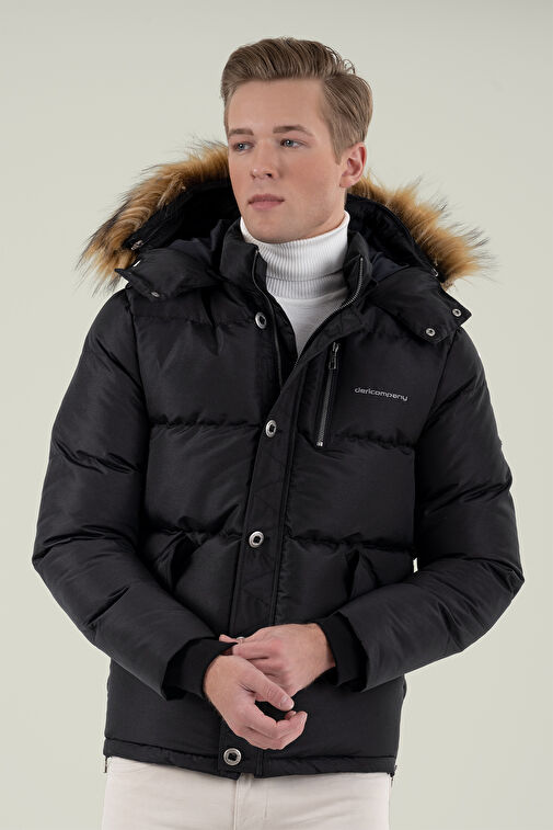 Thomas Kapüşonlu Şişme Mont Siyah - 15106892 | Boyner