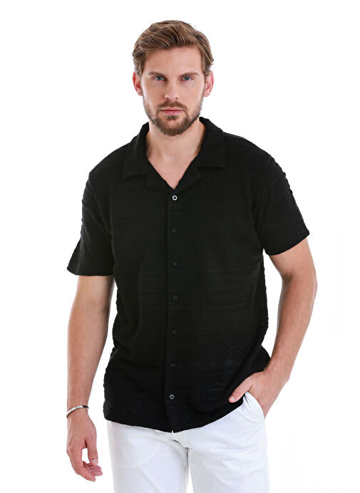 Siyah Regular Fit Düz Polo Yaka Tişört - 15412858 | Boyner