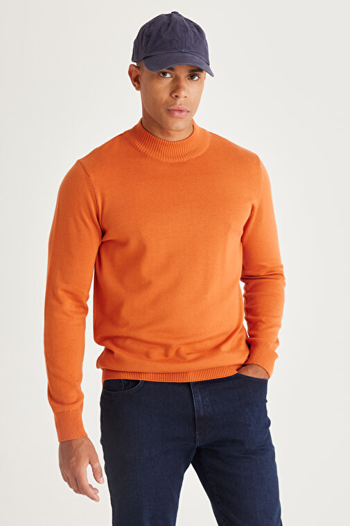 Erkek Kiremit Standart Fit Normal Kesim Yarım Balıkçı Yaka Pamuklu ...