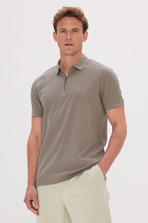 Erkek Haki Slim Fit Dar Kesim Pamuklu Polo Yaka Tişört - 15326337 | Boyner