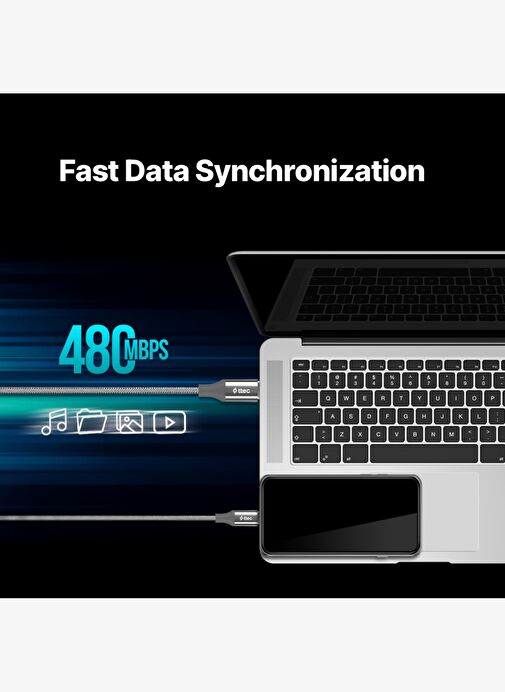 Ttec Alumicable Usb-C - Usb-C 200Cm 65W Pd/Qc Hızlı Şarj/Data Kablosu ...