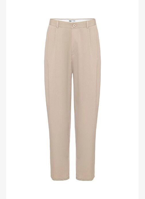 Baggy Fit Pileli Kumaş Pantolon Taş - 15787620 | Boyner