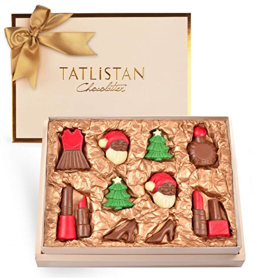 Kırmızı Ruj, Oje Ve Parfümlü, Noel Babalı Yılbaşı Çikolatası - 15326674 ...