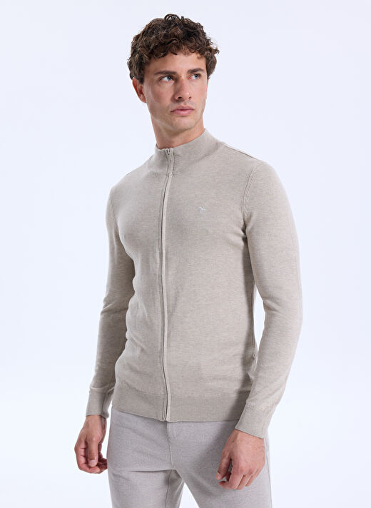 Fabrika Vizon Melanj Erkek Dik Yaka Basic Hırka F4wm-Hrk 2840 - 1797244 ...